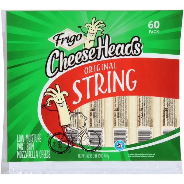 Frigo Cheese Heads String Cheese Sticks, Original, 1 oz, 60 ct – Veruca ...
